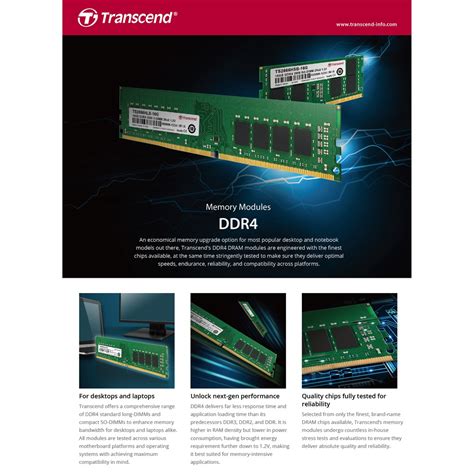 Transcend Ram Memory Ddr4 3200 So Dimm 16gb Transcend รับประกันตลอดอายุการใช้งาน มีใบกำกับ