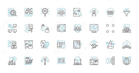 Comprehensive Numbers Linear Icons Set Mathematics Statistics Analysis Data Figures Digits