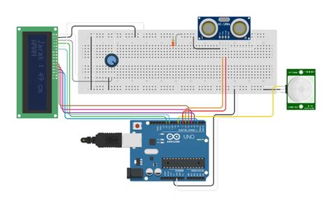 Circuit Design Rangkaian Sensor Pir Dan Sensor Ultrasonic Muhamad Arga Pahreja Tinkercad