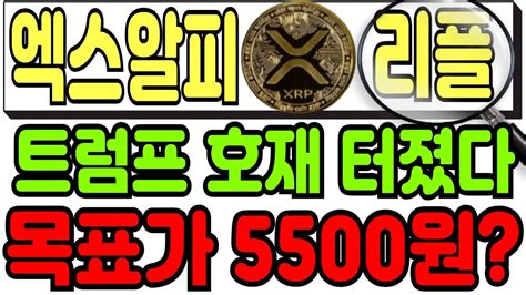 엑스알피 리플 Xrp 트럼프 호재 터졌네요 엑스알피전망 엑스알피분석 엑스알피대응 엑스알피목표가 Youtube