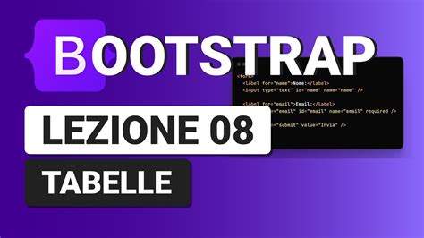 Tabelle Corso Bootstrap 5 Italiano Lezione 08 Youtube