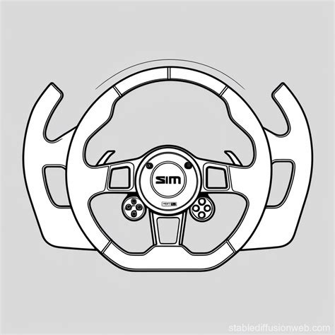 Vectorized Sim Racing Project Logo With Wheel And Joystick Stable