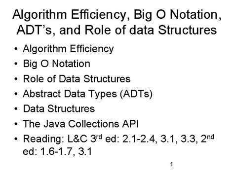 Algorithm Efficiency Big O Notation Adts And Role