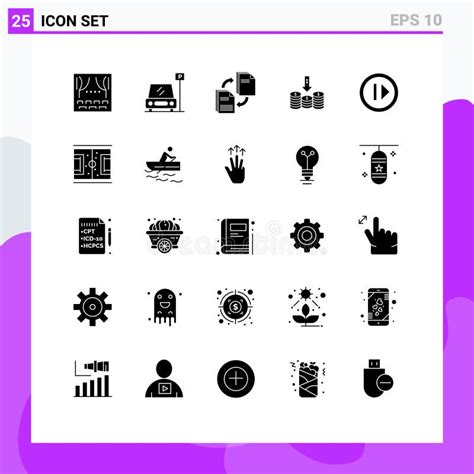25 Creative Icons Modern Signs And Symbols Of Arrow Money Sharing Cash Copying Stock Vector