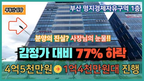 부산 상가 1층 가격 하락 명지 경제자유구역 감정가 대비 77 내려간 물건 분양 실체를 알 수 있는 상업지역 을숙도 자갈치 돈이 되는 임장 영상 안전한 부동산 경매