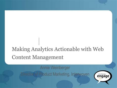 Making Analytics Actionable With Web Content Management Ppt