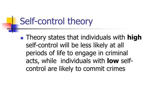 Ppt Self Control Theory Powerpoint Presentation Free Download Id