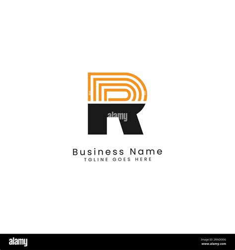 R Letter Stock Illustration With Geometric Lines Vector Logo Alphabet