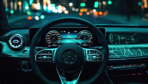Mercedesbenz Interior At Night Premium Ai Generated Image