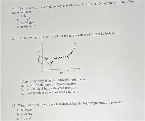 Solved The Half Life T22 ﻿of A Radionuclide Is 0693