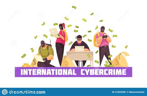Flat Hacker Composition Stock Vector Illustration Of Layout 212653581
