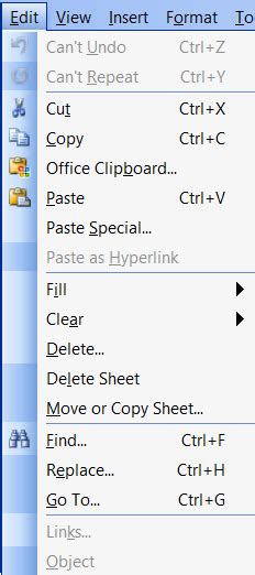 what is Excel Edit Menu in hindi एकसल एडट मन हद म javahindi