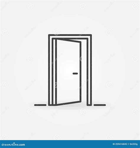 Exit Door Vector Concept Minimal Icon In Outline Style Stock Vector Illustration Of Front