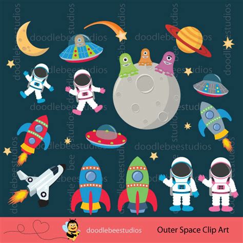 Outer Space Clipart Outer Space Digital Download Astronauts Clipart