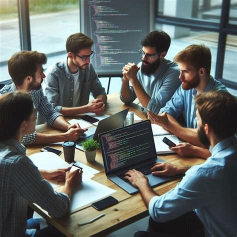 Software Development Team Meeting Premium Ai Generated Image