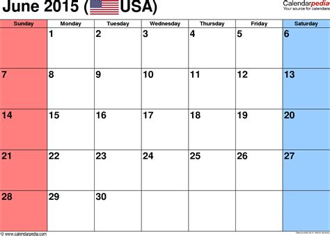 2015 June Calendar