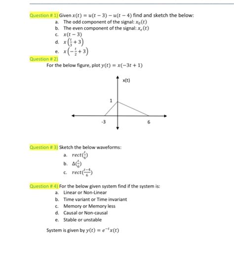 Solved Question 1 Given X T U T 3 U T 4 Find And Chegg Com