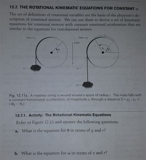 Solved 12 7 The Rotational Kinematic Equations For Const