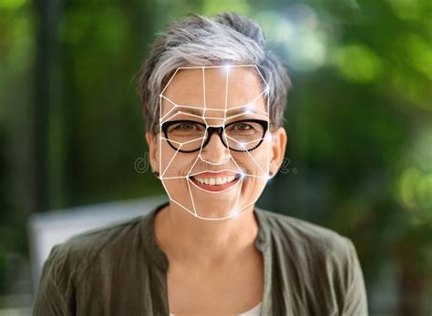 Modern Facial Recognition Technology Enhances Identification In Daily Life Stock Image Image