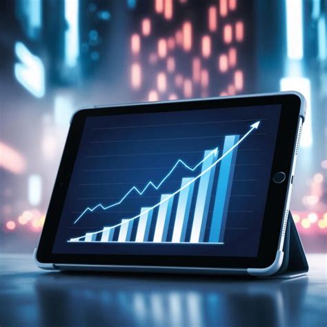 A Tablet Displaying A Dynamic Graph Illustrating Exponential Growth Premium Ai Generated Image
