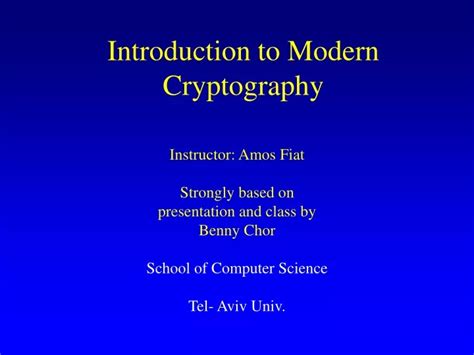 PPT Introduction To Modern Cryptography Course Information PowerPoint Presentation ID