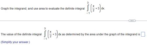 Solved Graph The Integrand And Use Area To Evaluate The Chegg Com
