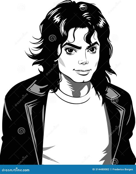 Michael Jackson Caricature Portrait Sketch Vector Illustration