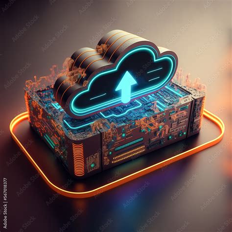 Abstract Cloud Computing Technology Concept Cloud Computing Data Center Server Rack