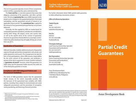 Partial Credit Guarantee Brochure