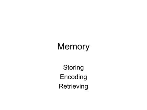 Memory Lecture Slides Ppt