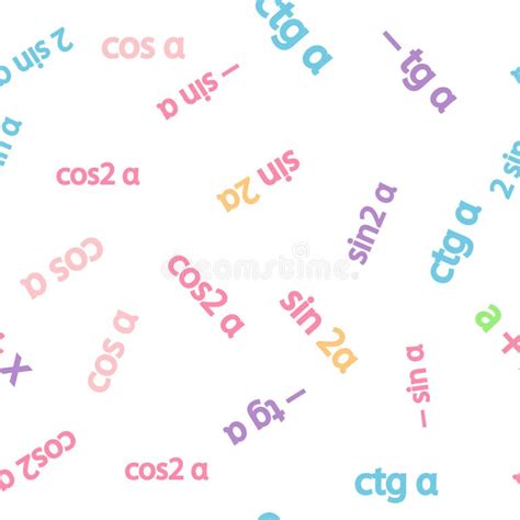 Seamless Pattern With Mathematical Formulas And Numbers Algebra And Geometry Calculations