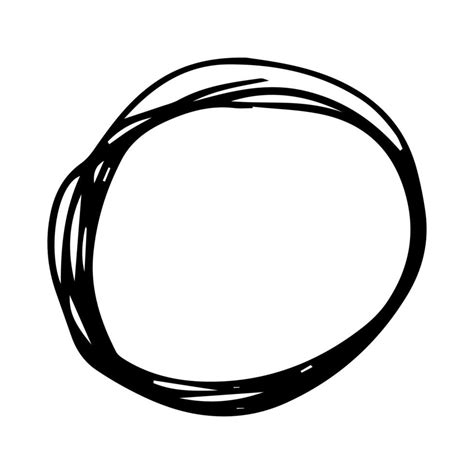 Hand Drawn Scribble Circle Black Doodle Round Circular Design Element On White Background