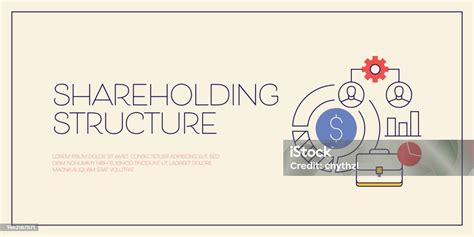 Shareholding Structure Related Design With Line Icons Company Business Diagram Fi̇nance Stock