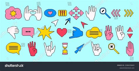 Pixel Art Icon Interface Cursor Hand Stock Vector Royalty Free