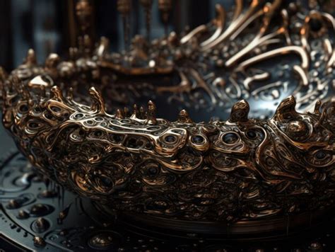 Premium Ai Image Abstract Geometric Composition Liquid Gold Created With Generative Ai Technology