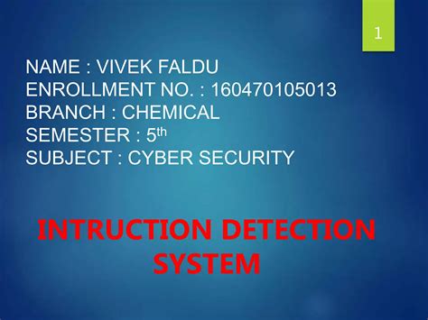 intrusion detection system ids ppt