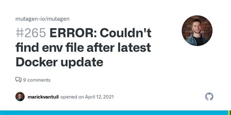 Error Couldnt Find Env File After Latest Docker Update · Issue 265 · Mutagen Iomutagen · Github