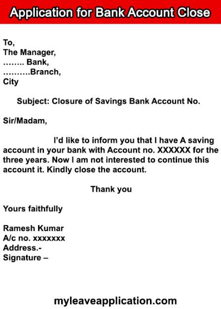Application For Closing Bank Account Updated Samples Hot Sex Picture