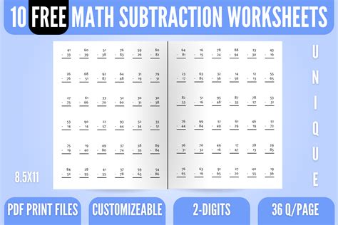 Math Subtraction Worksheets Graphic By Interior Champ · Creative Fabrica Math Subtraction Worksheets Graphic By Interior Champ · Creative Fabrica