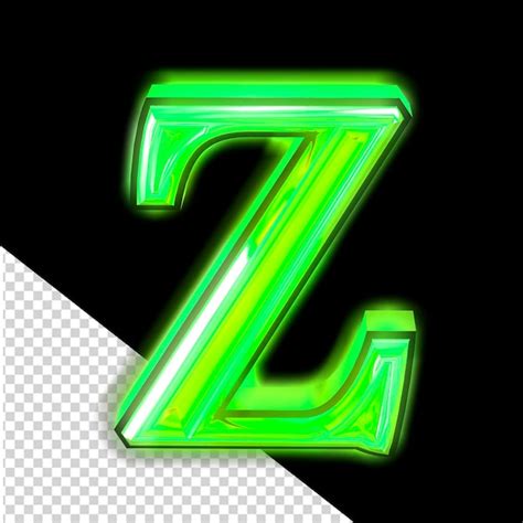 Premium Psd Glowing Green Symbol Letter Z