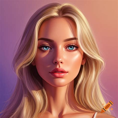 Beautiful Woman With Long Blonde Hair And Blue Eyes In Oversized Mens