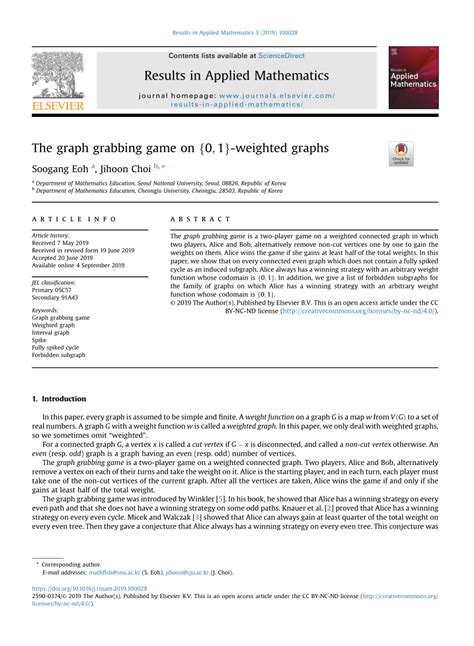 Pdf The Graph Grabbing Game On 01 Weighted Graphs