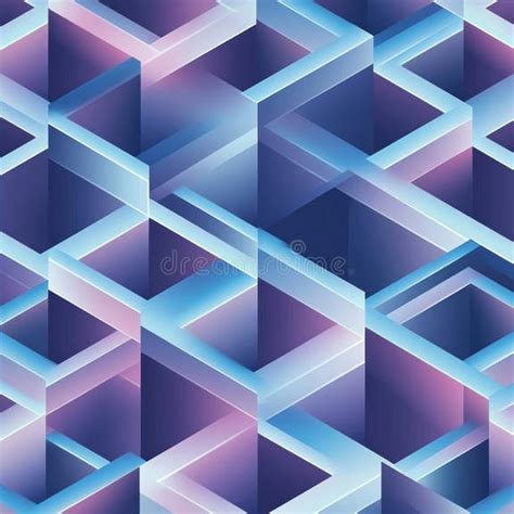 Seamless Isometric Grid Pattern With Soft Gradient Highlights In A