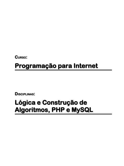 apostila php e mysql pdf php sql