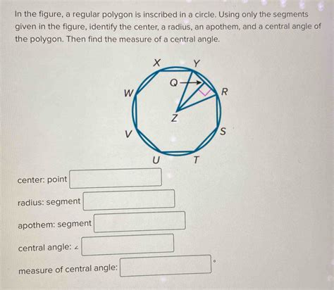 Solved In The Figure A Regular Polygon Is Inscribed In A Circle Using Only The Segments Given