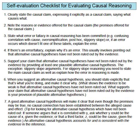 Solved Directions Evaluate The Causal Reasoning In Examples