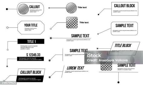 Ilustración De Collection Of Callouts Including Title Text Boxes Infographic Frames Popup Text