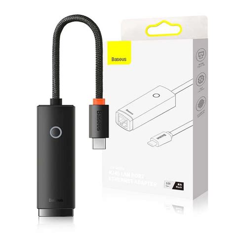 Baseus Lite Series Type C To RJ Ethernet Adapter High Speed LAN Connectivity Mega Zone