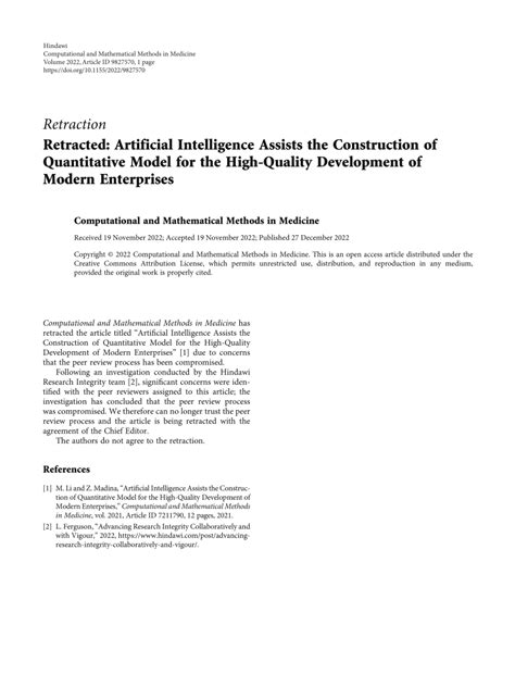 Pdf Retracted Artificial Intelligence Assists The Construction Of