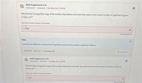 Take The Base Logarithm Log Of The Number That Chegg